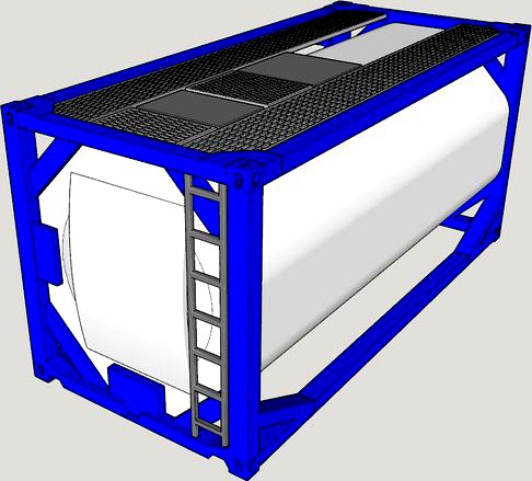 20' ISO Tank Container 1:29 compatible scale by manimal 3d model