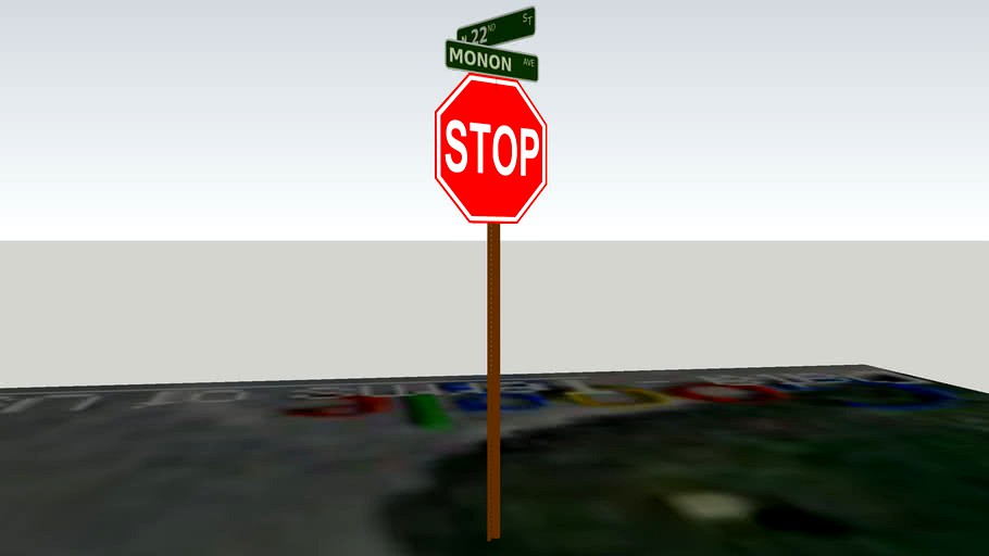Stop Sign / Street Name Sign 3d model