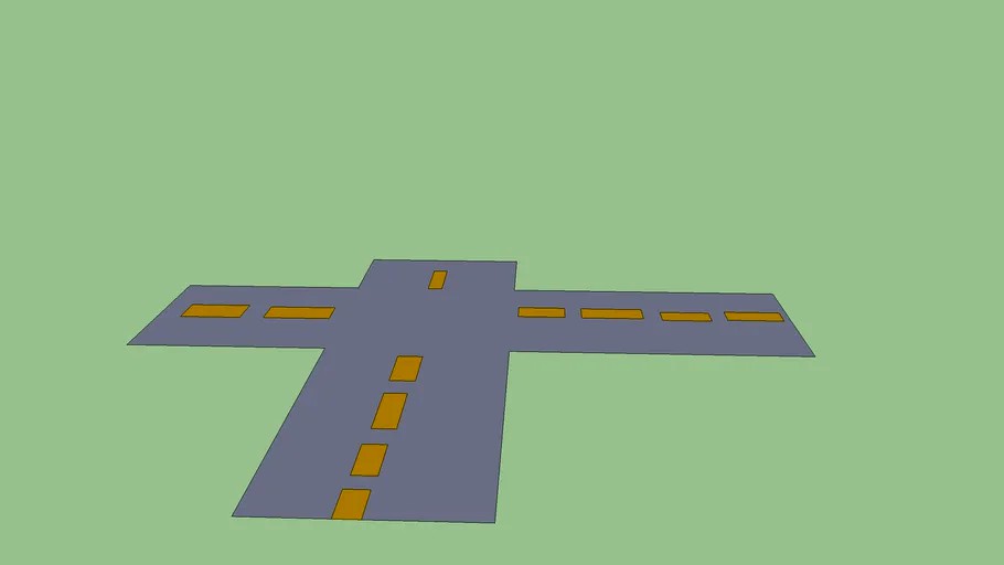 simple street intersection 3d model
