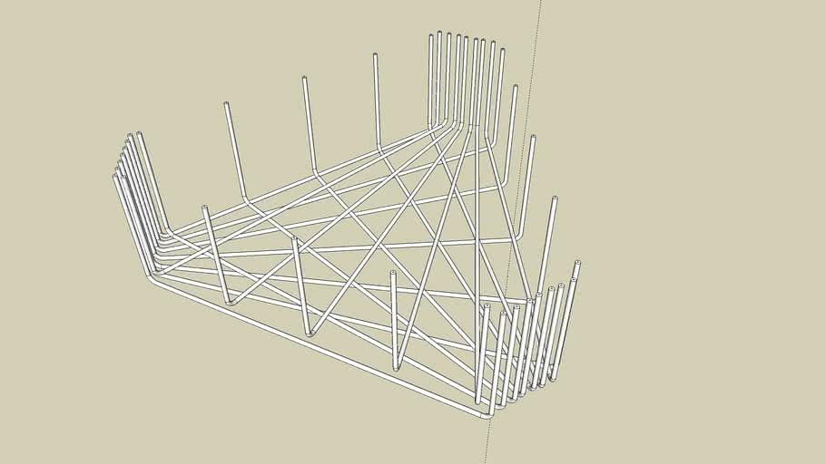 Rebar in Triangular Footing 3d model