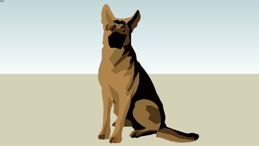 2D figure - german shepherd 3d model