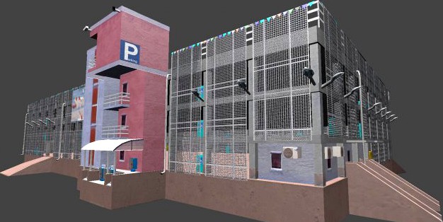 Parking Garage Building 3D Model