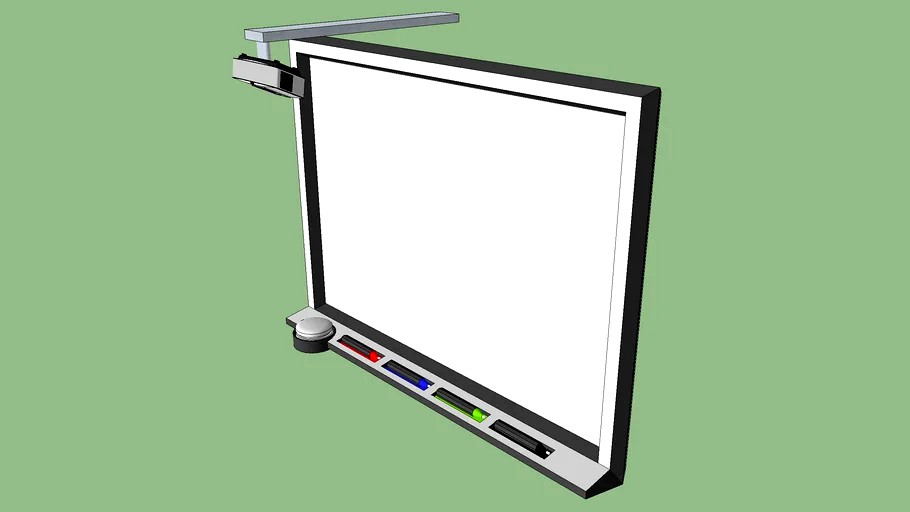 Smartboard, with overhead 3d model