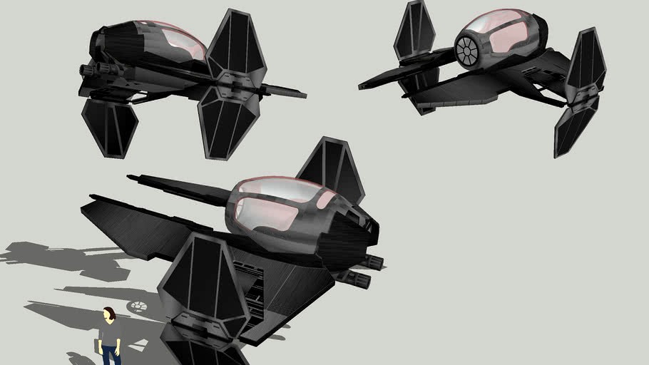 Jedi Intercepteur Eta-2 Actis-class 3d model