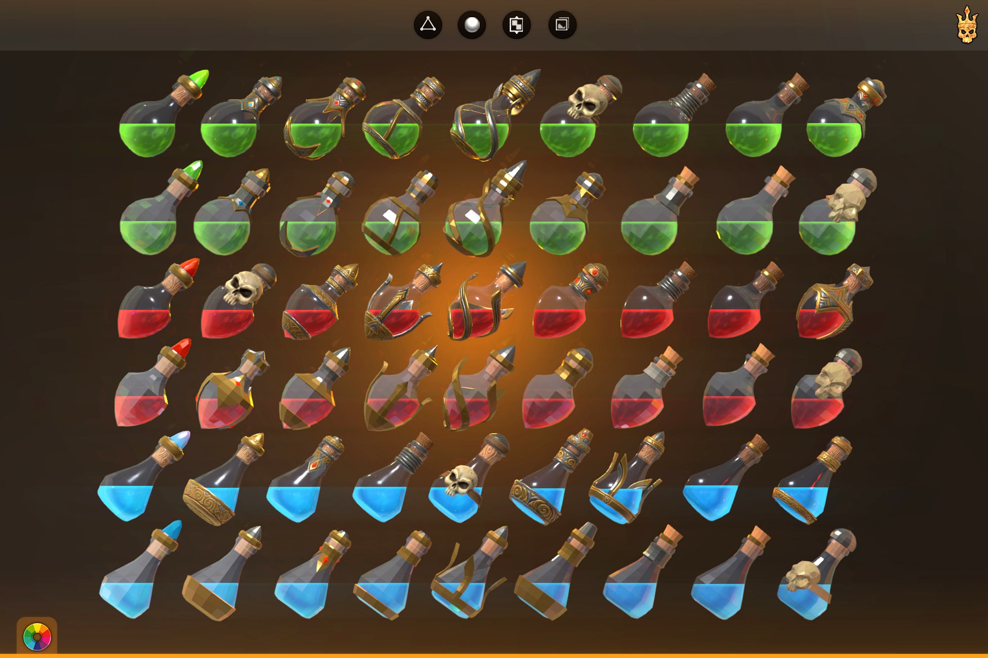 Fantasy Potions with Liquid Motion 3d model