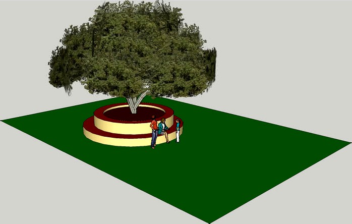 Oak Tree Courtyard 3d model