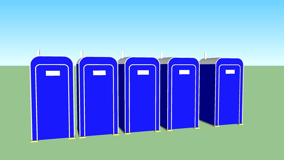 5 Porta Potties 3d model
