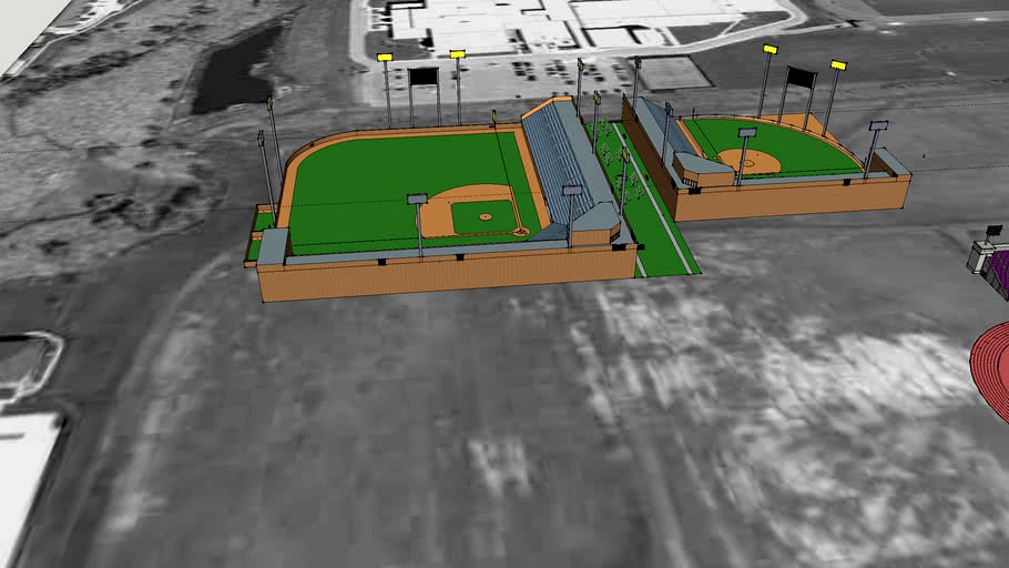 Baseball and Softball Fields 3d model