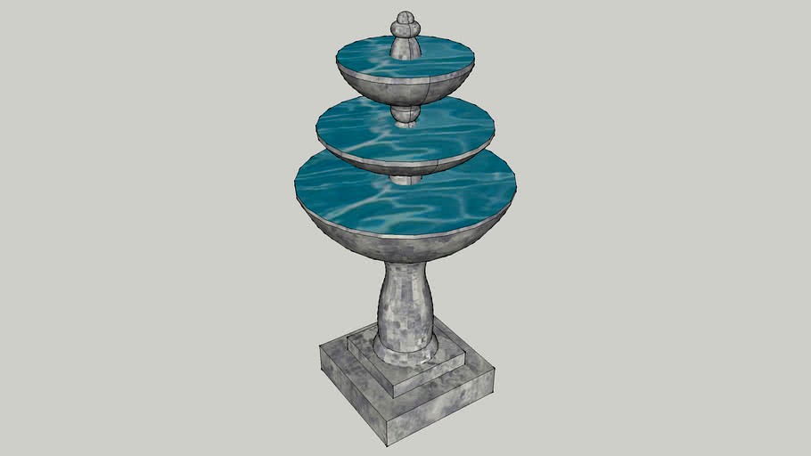 Tiered Water Fountain 3d model