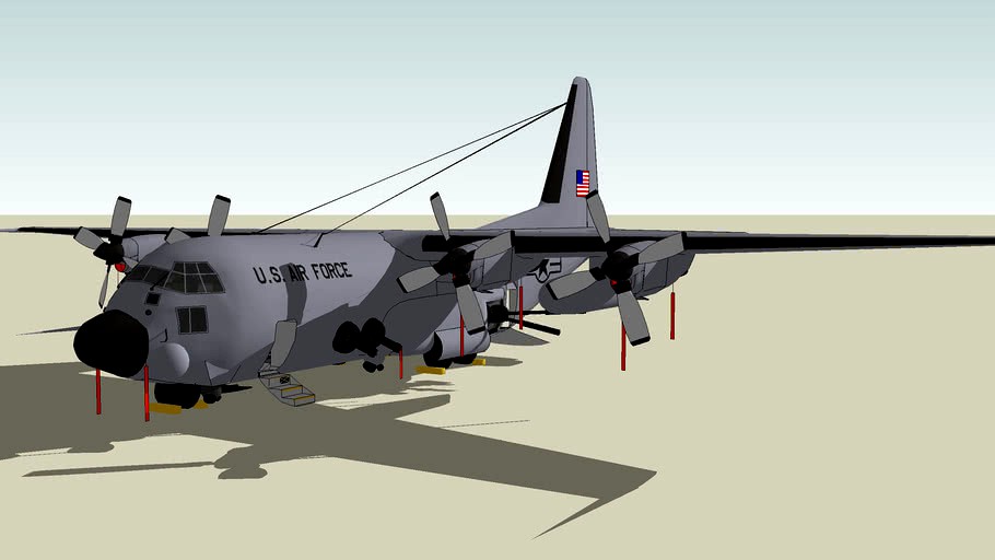 AC-130 GUNSHIP HERCULES (Landed) 3d model