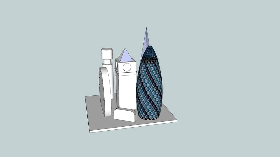 tiny london landmarks 3d model