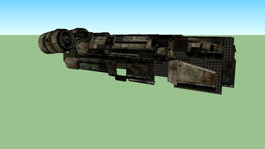 destroyed old CR25 troop carrier 3d model
