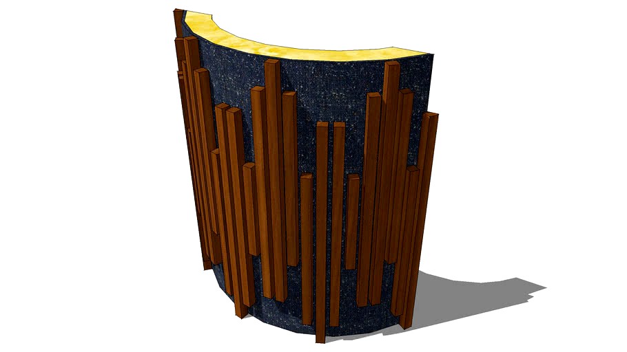 Curved Slat Absorber QRD 3d model