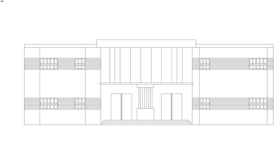 مصرف ريم front view for bank of rem 3d model