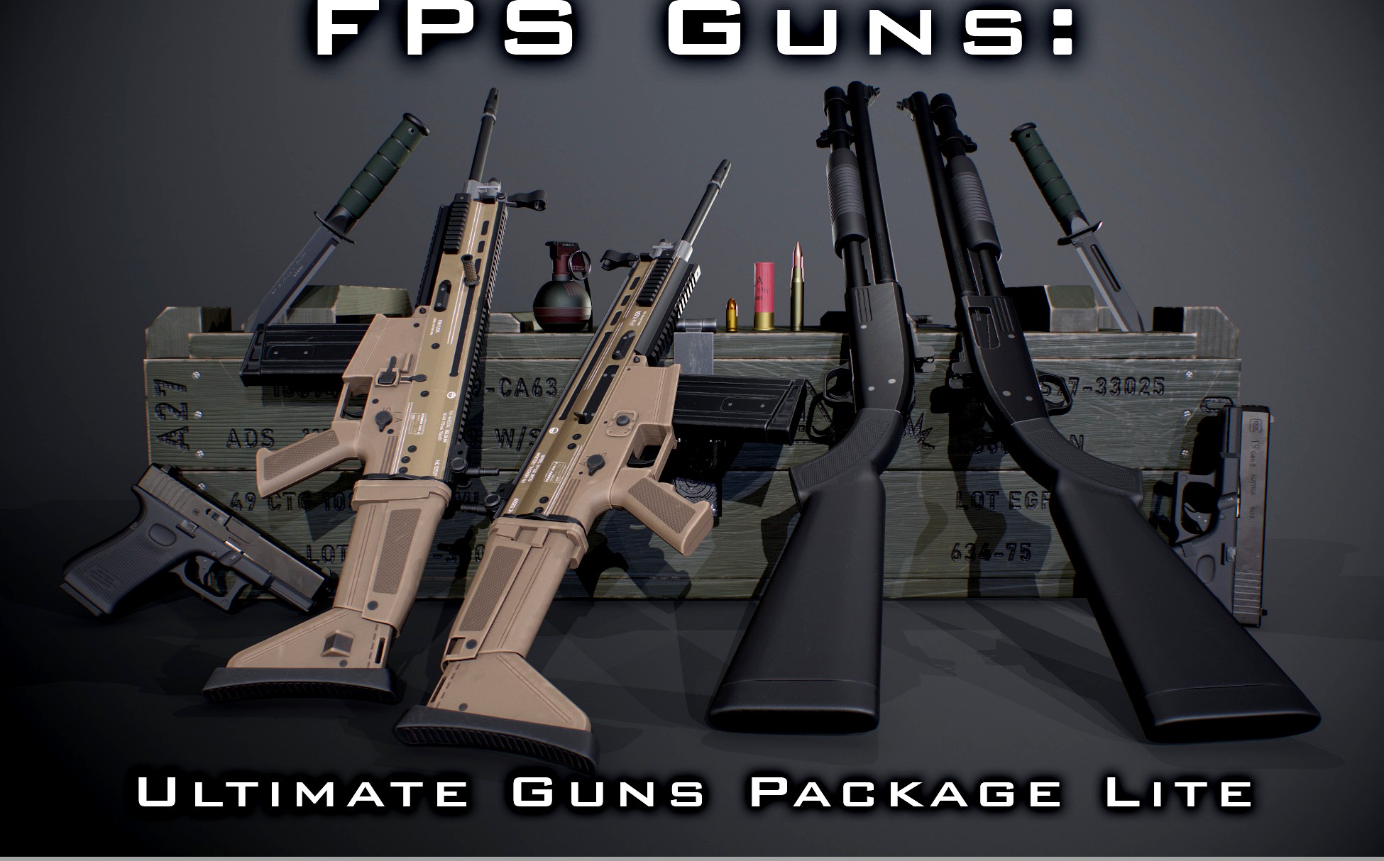 FPS Guns: Ultimate Guns Package Lite (URP) 3d model