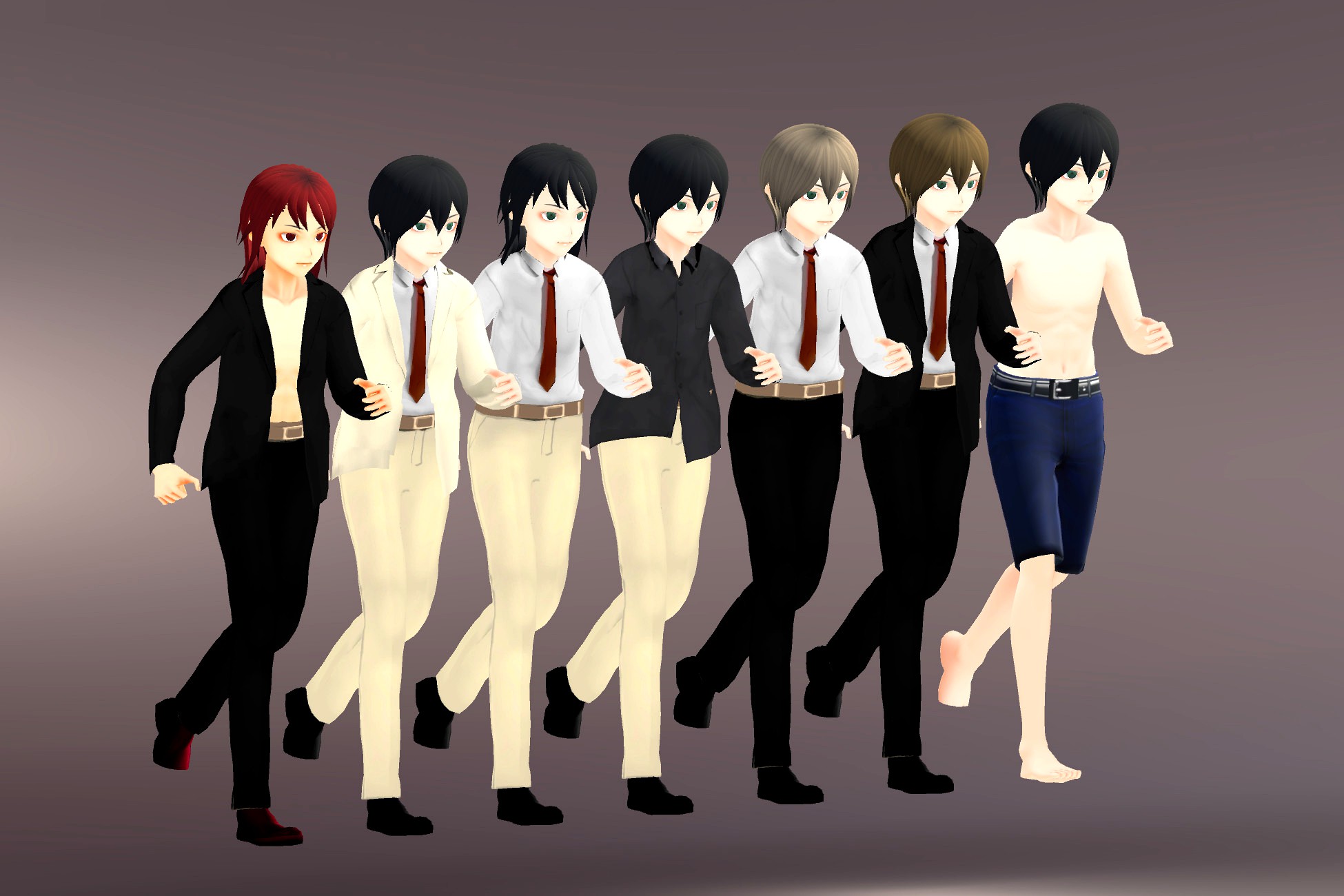 Office - Anime Boy Characters 3d model