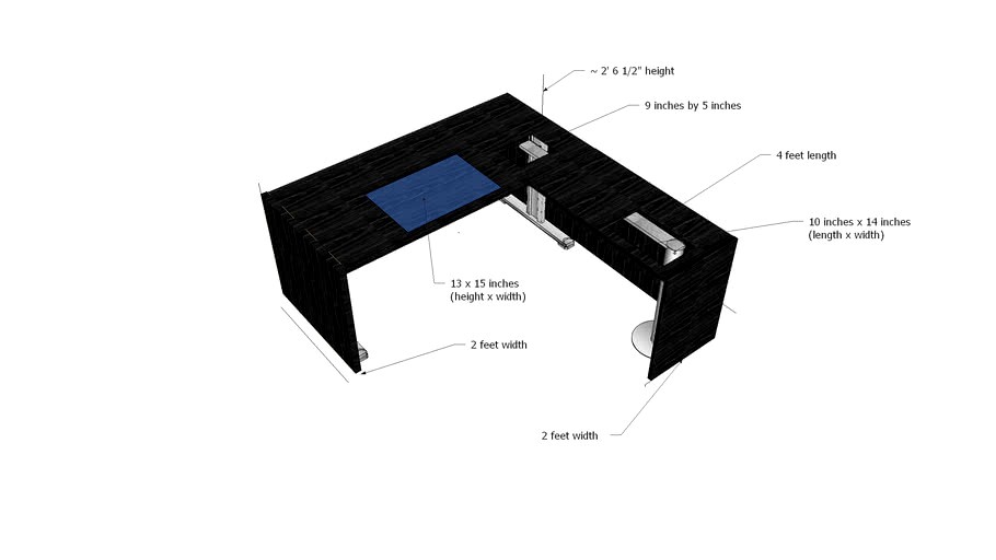 L Shaped Electronic hub 3d model
