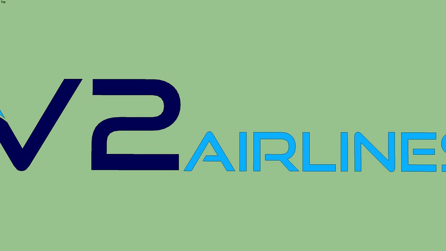 V2 Airlines New Logo 3d model