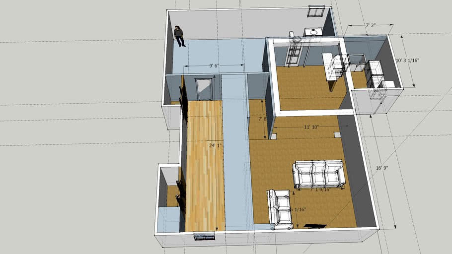 Basement concept layout 3d model