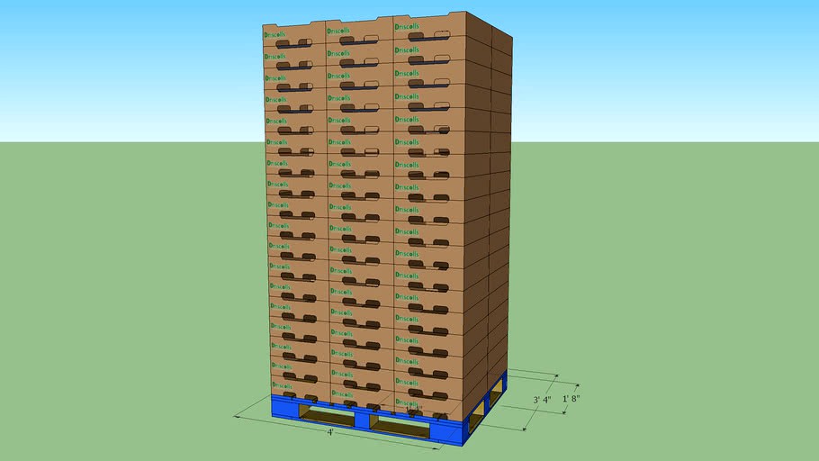 Pallet 18 boxes 3d model