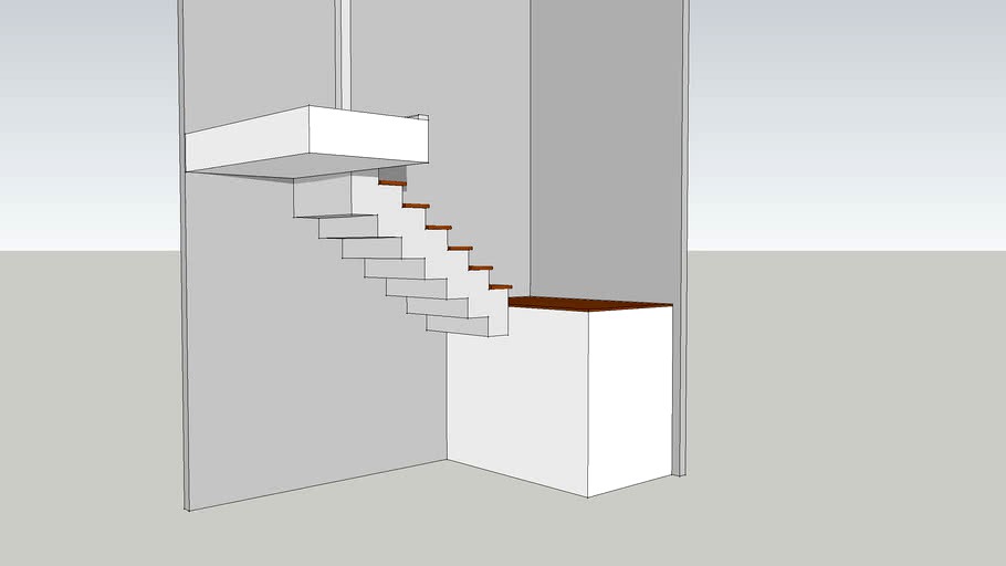 Sawtooth Stair - Upper flight 3d model