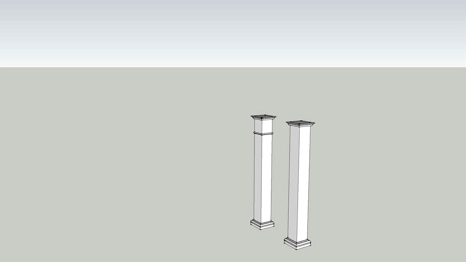 Tuscan Square Column 3d model