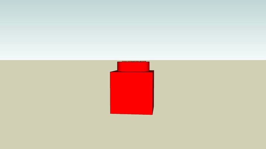 Red (One Stub) Lego Brick 3d model