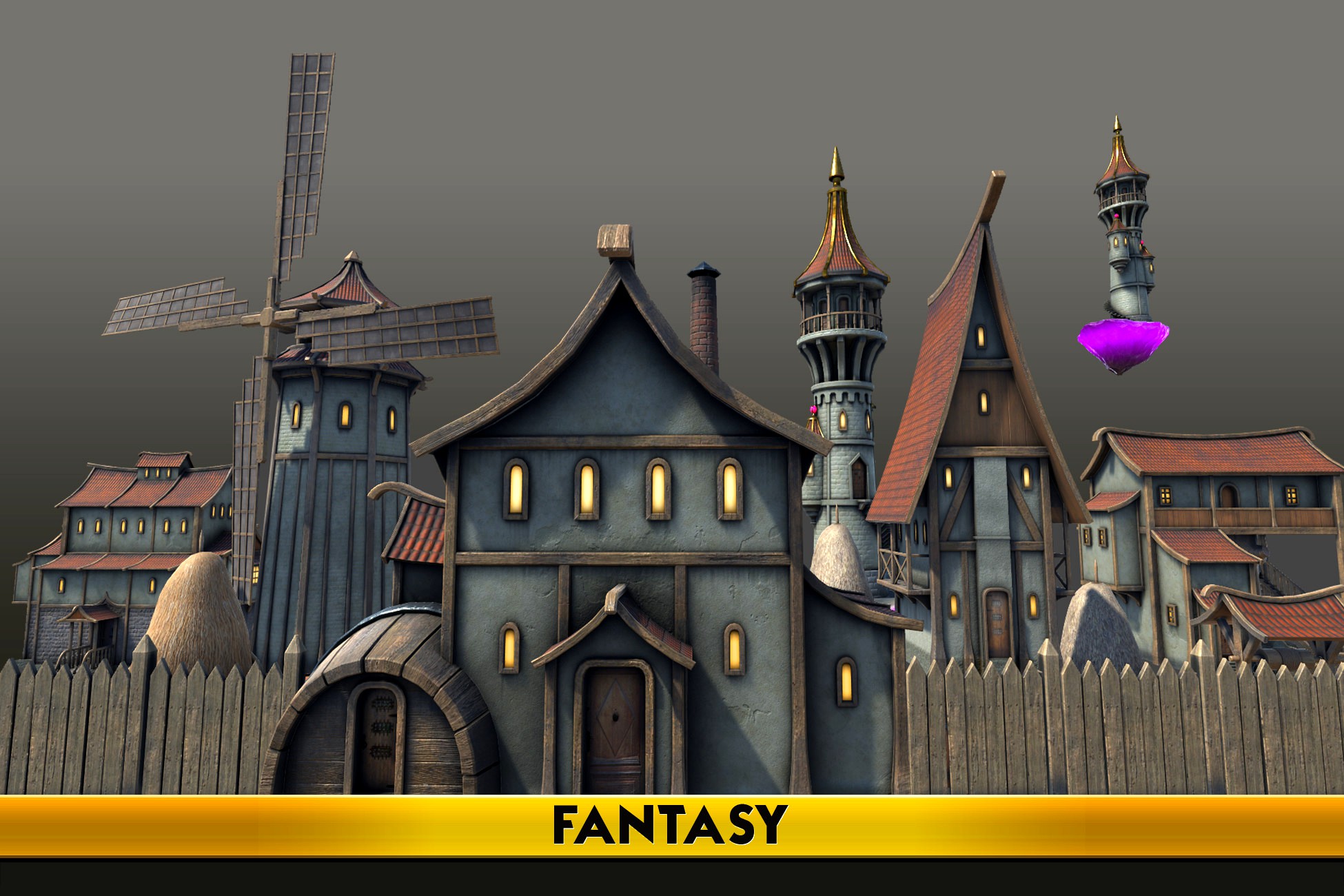 Medieval Fantasy Buildings 3d model