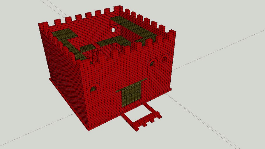 Kasteel model steentjes 3d