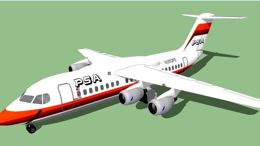 Pacific Southwest Airlines (PSA) (1987) - British Aerospace BAe 146-200 ...