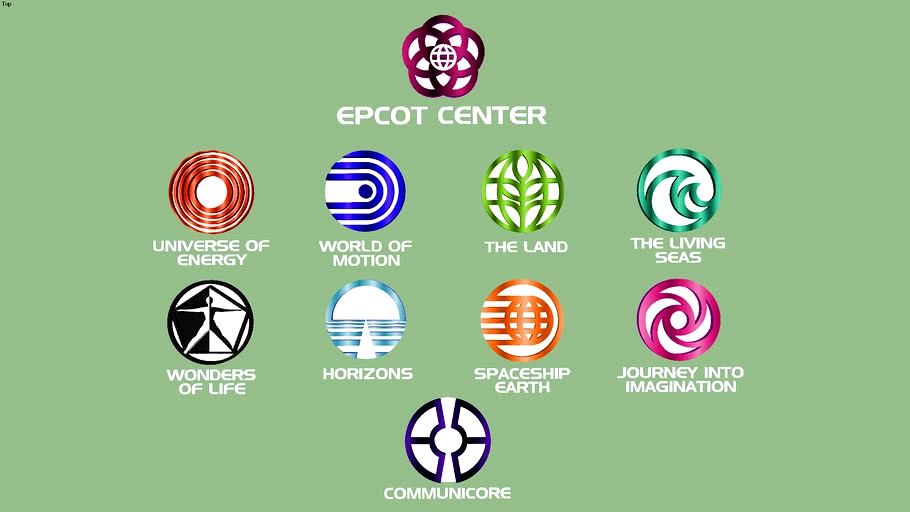 Original EPCOT Center Logos 3d model