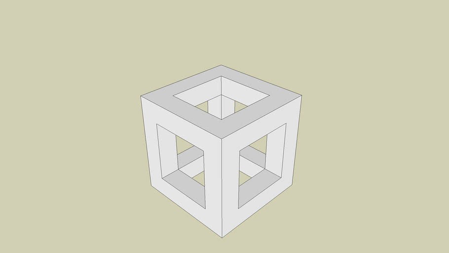 Cube with sunken faces 3d model