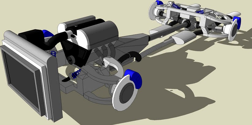 Standard Width Chassis with V6 engine 3d model