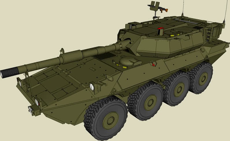 Italian 'Centauro B1' wheeled tank destroyer - Heavy detailed!!! 3d model