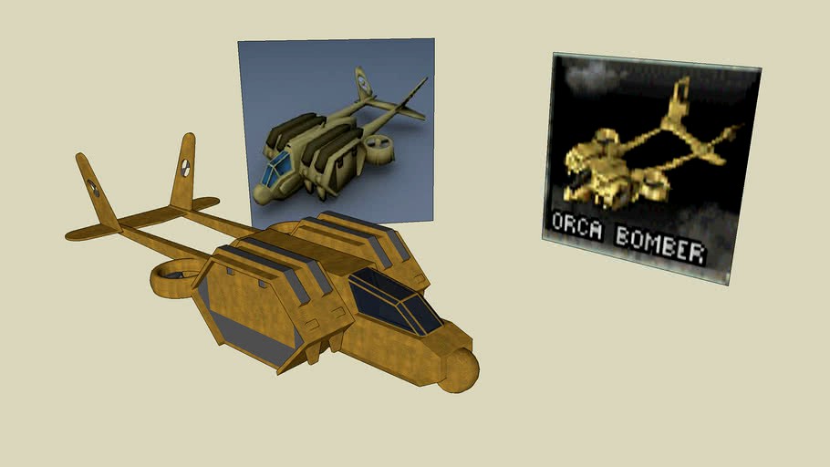 orca bomber with two render pictures 3d model