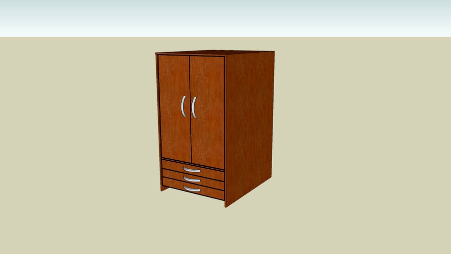 Wooden Cuboard 3d model