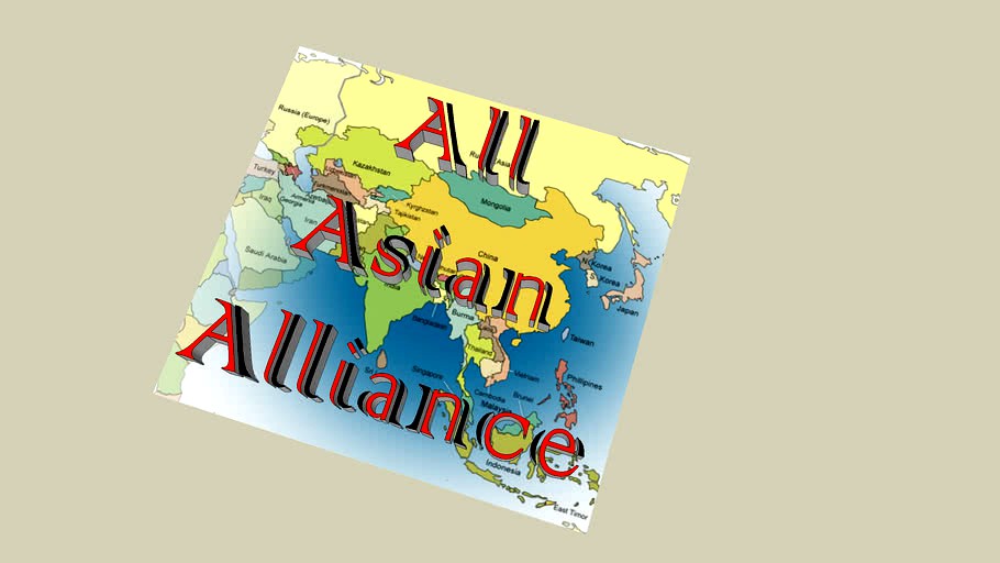All Asian Alliance Logo 3d model