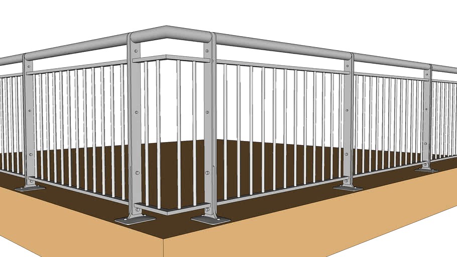 Steel Studio USA Commercial Vertical Railing System Top Mount 3d model