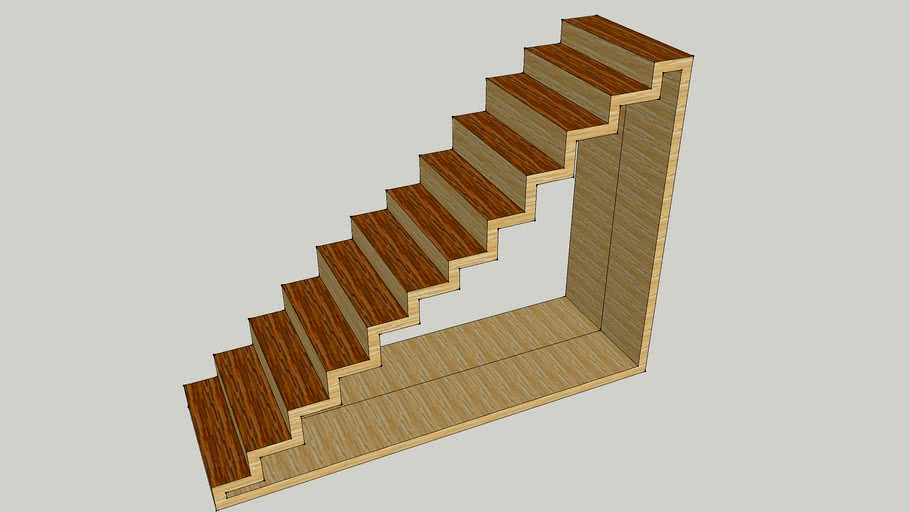 wooden stair case 3d model