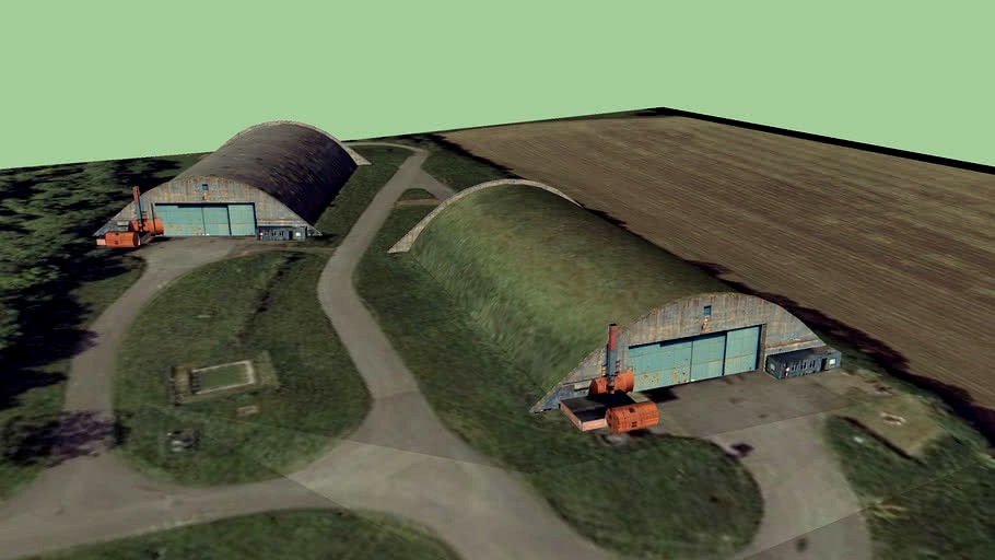 L Type Hangars, Hullavington Airfield, Wiltshire 3d model
