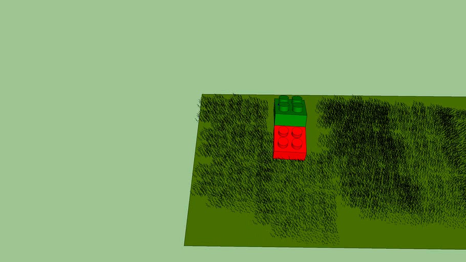 lego creation (with grass) 3d model