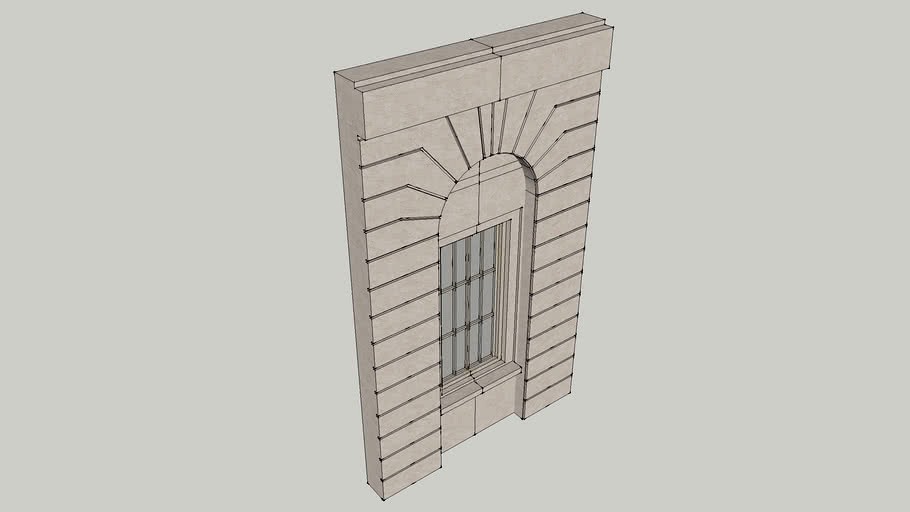 Arched Window Facade 3d model