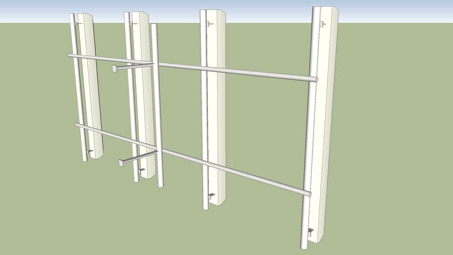 Panel Antenna Array with Universal Sector Frame Mount 3d model