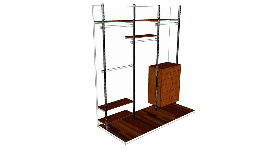 ISS Designs Modular Shelving - 97' Wide 3 Bay Compression Pole System ...