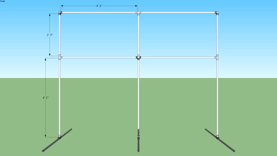 Simple PVC Banner Stand 3d model