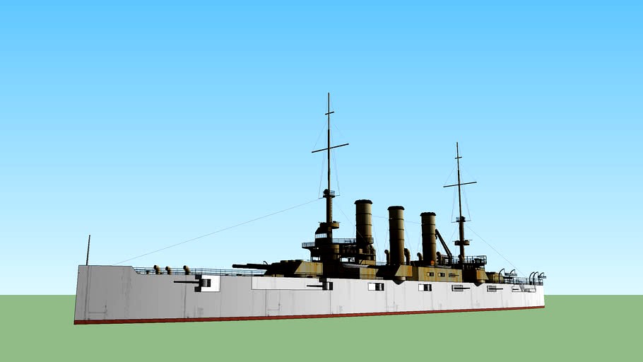 USS New Hampshire (BB-25) 3d model