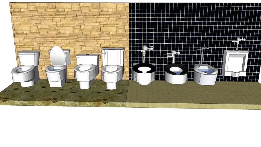 Toilet & Urinals 3d model