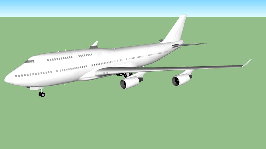 Boeing 747-400 Template 3d model