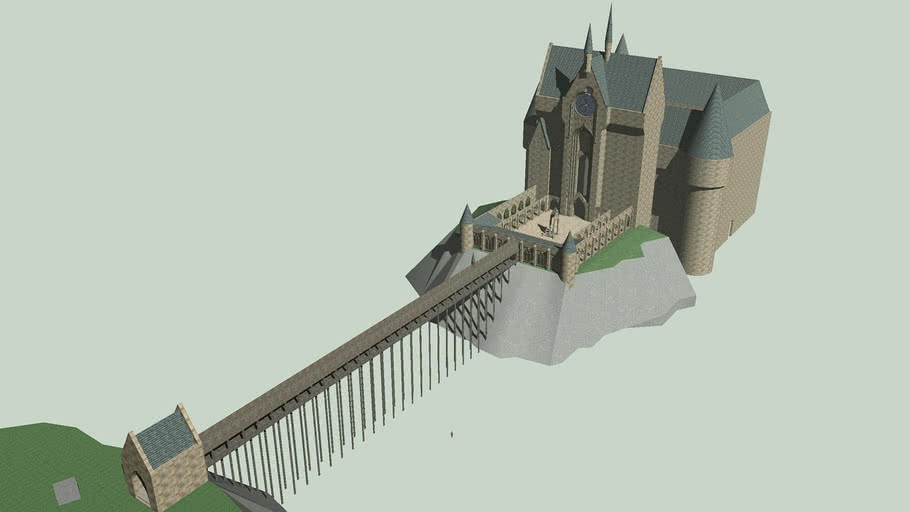 HOGWARTS Part 1: Clocktower and Wooden Bridge 3d model