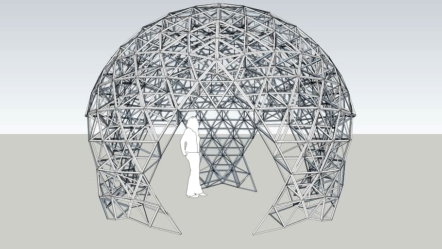 Geodesic dome structure study 3d model